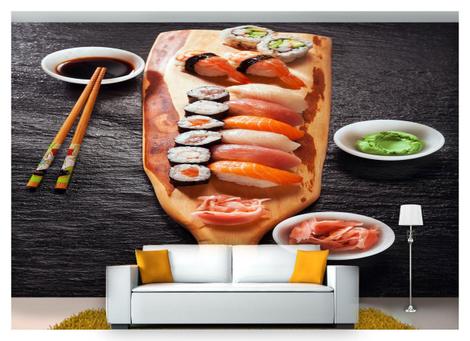 Papel De Parede Rodízio Japonês Sashimi 3D Al200 - Você Decora - Papel ...