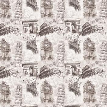 Papel De Parede Selo Roma Paris Londres Coliseu Torre Eiffel - LRP ...