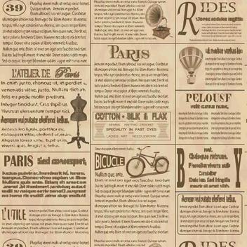 Papel de Parede Temático Vintage Jornal de Paris Antigo 3,3m - DEKAL ...