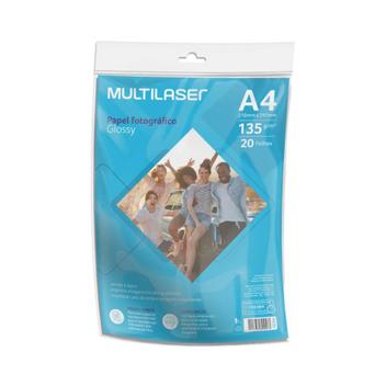 Papel Fotográfico Glossy A4 135g 20 Folhas - Pe036 - Multilaser - Papel Fotográfico - Magazine ...