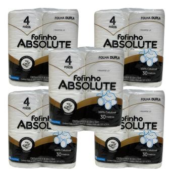 Papel Higiênico Fofinho Duplo Absolute 05 Pct C/4 Rolos Kit - Papel ...