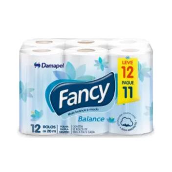 Papel Higiênico Folha Dupla 12 unidades 20m Fancy Balance - Papel ...