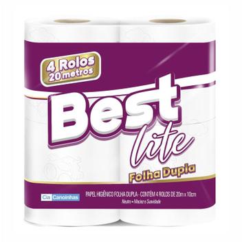 Papel Higiênico Folha Dupla Best Lite 4 Rolos de 20mts - Porta Papel ...