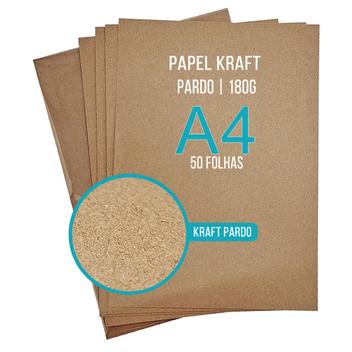 Papel Kraft A4 180g Pardo Natural com 50 Folhas - Premium - Papel Kraft ...