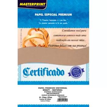 Papel Kraft Natural A4 180 gramas Masterprint - 50 folhas - Papel Kraft ...