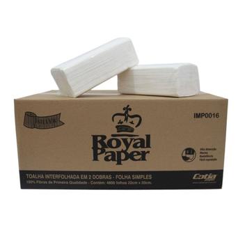 Papel Toalha Interfolhado Branco Folha Simples 2 Dobras Royal Paper ...