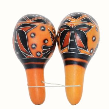 Par Chocalho Artesanal Maraca Instrumento Música Percussão - Trends ...