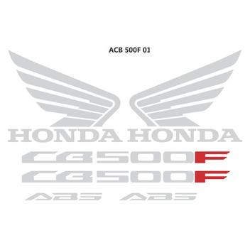 Par De Adesivos Asa Honda CB 500F Cinza e Vermelho S/ Resina - Resitank ...