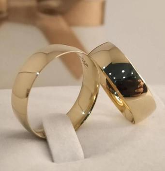 Par de Alianças de Ouro 18k 6mm 8 gramas Tradicionais - Sheju Joias ...