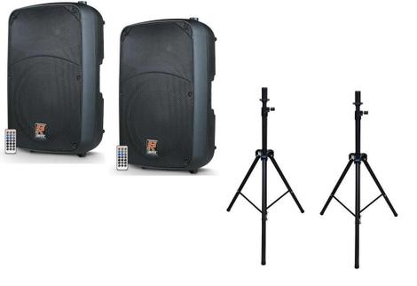 Par De Caixas Ativas 15 Staner Sr315A 300Wrms + 2 Tripés - Megafone ...