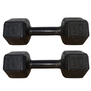 Par de Halter Sextavado Pintado 10kg Musculação AcademiaCasa - 1 Fit ...