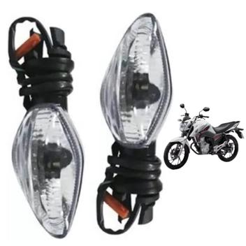 Par De Pisca Cristal ou Fumê Seta Titan Fan Moto 125 150 160 2014 á ...