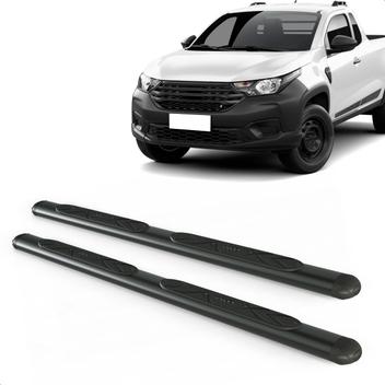 Par Estribo Lateral Oval Preto Strada Cabine Dupla e Simples 2021 a ...