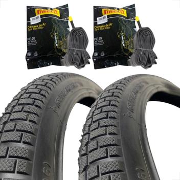 Par Pneu Shiver Bicicleta bike Aro 20 x 2.125 Liso Balao Praieiro + Par ...
