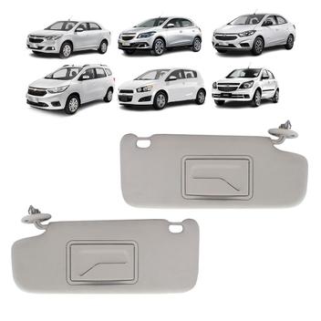 Par Quebra Sol Cinza com Caixa Espelho Chevrolet Cobalt Onix Prisma Spin Sonic Agile 2012 a 2021 ...