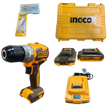 Parafusadeira E Furadeira De Impacto Com 2 Baterias Ingco - Furadeira ...