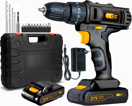 Parafusadeira Furadeira 21v 2 Baterias Profissional Bivolt - Oz ...