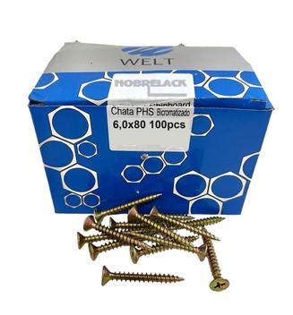 Parafuso 6,0x80 6X80 Welt Chipboard Chata Madeira C/ 100 - Parafuso ...