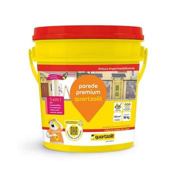 Parede Premium Quartzolit Impermeabilizante Branco Balde 18kg ...