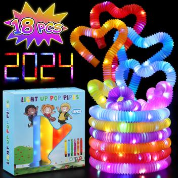 Party Favors Sensory Toys CTLite LED Light Up Pop Fidget Tubes - Pop It ...