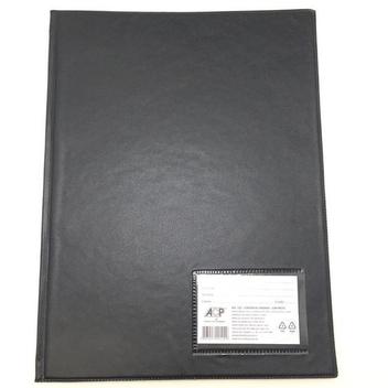 Pasta Catálogo A4 Ofício Preta ACP com 20 Sacos Plásticos Para ...