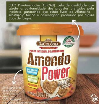 Pasta De Amendoim 1kg Integral Crunchy Amendo Power Dacolônia - 1 Un ...