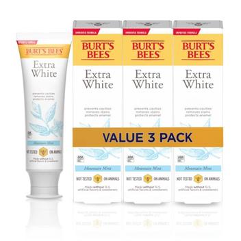 Pasta de Dentes Burt's Bees Extra White Fluoride Mountain Mint - 140ml ...