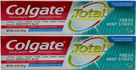Pasta de dentes Colgate Total Fresh Mint Stripe 175 ml - Creme e Gel ...