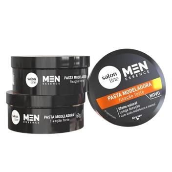 Pasta modeladora salon line men fixação forte essence efeito natural ...
