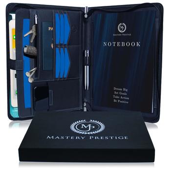 Pasta Portfólio Mastery Prestige em Couro PU A4 com Zíper para Tablet ...
