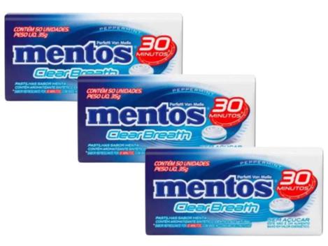 Pastilha Mentos Clear Breath Peppermint Lata 35g - 3 un - Perfetti Van ...