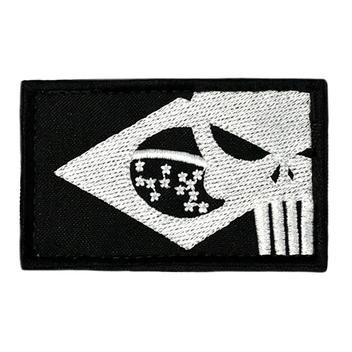 Patch bordado bandeira do brasil caveira negativa - Vigilante Shop ...