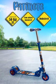 Patinete Azul Resistente 50 kg Altura 75 cm 7 8 9 10 11 Anos - DM Toys ...