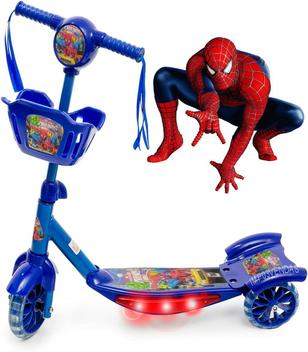Patinete Infantil Scooter Homem Aranha Musical Cesta Luzes 3 Rodas - LF - Patinete Adulto ...