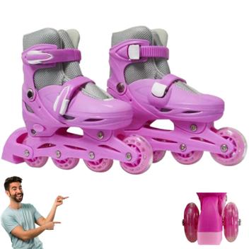 Patins Triline Inline Roller Infantil Com Tamanho Ajustável 28 ao 31 ...