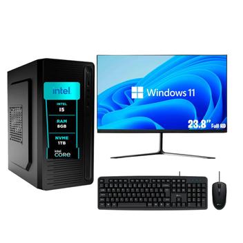 PC Completo eFacini, Intel Core i5, 8GB, RAM SSD Monitor 24 polegadas ...