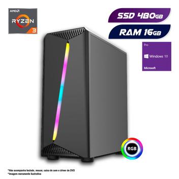 PC Gamer AMD Ryzen 3 3200G 16GB SSD 480GB Windows 10 PRO CertoX Stream ...