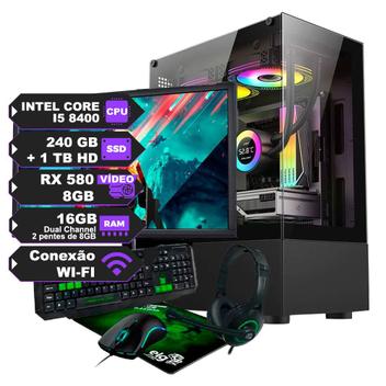 Pc Gamer Completo Core I5 6th RX580 8GB HD 1TB RAM 16GB Fonte 600w ...