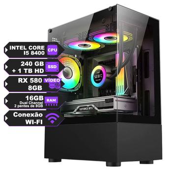 Pc Gamer Core I5 8th RX580 8GB HD 1TB RAM 16GB Gabinete Fonte 600w ...