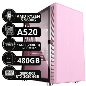 PC Gamer Rosa Ryzen 5 5600G 16 GB 480 GB RTX 3050 6GB - Option Soluções ...
