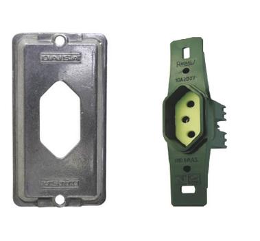 Pct 04 Espelho Condulete 3/4 1/2 Alumínio C/ Tomada 10a - Daisa - Condulete - Magazine Luiza