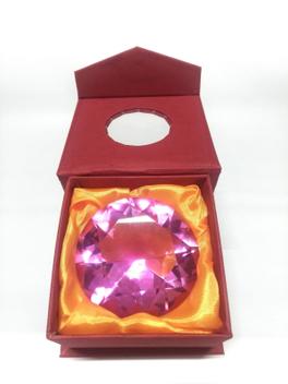 Pedra do poder diamante peso de papel vidro jóia - rosa claro ...