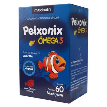 Peixonix Ômega 3 Mastigável Sabor Cereja 60 Cápsulas - Maxinutri ...
