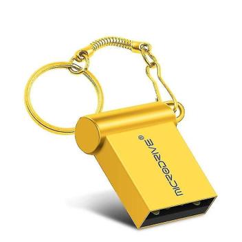 Pen Drive 16GB USB 2.0 - Mini Micro Drive de Metal Dourado - Pen Drive ...