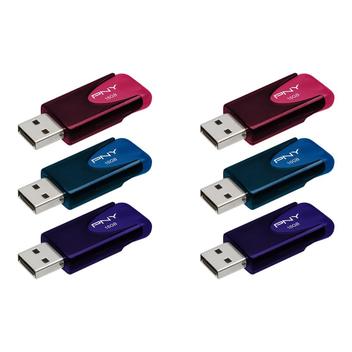 Pen Drive PNY Attaché 4 USB 2.0 16GB - Pacote com 6 Unidades Multicoloridas - Pen Drive ...