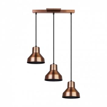 Pendente aluminio viena cobreado preto 3lamp pd130/3co pt kin - Lustre ...