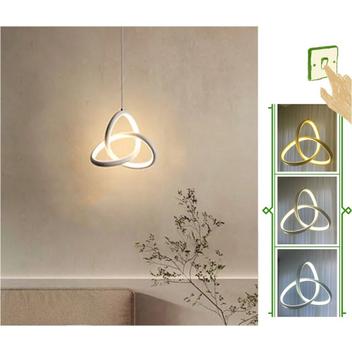 Pendente Led Infinito Curvas Branco Moderno e Minimalista Luz 3/1 ...