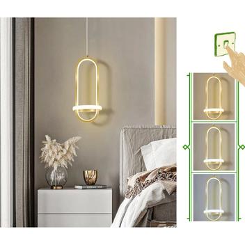 Pendente Led Oval Com Anel Dourado Moderno e Minimalista Luz 3/1 ...