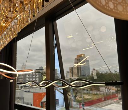 Pendente moderno em led desenho onda led 3.000k 1 metro preto fio de 1 ...