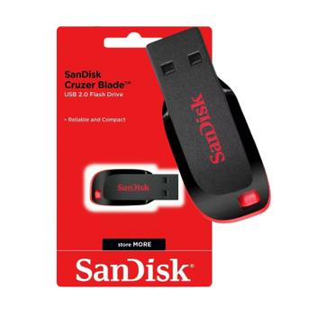 Pendrive Cap 128GB, Sandisk Cruzer Blade Z50, Usb 2.0, Preto e Vermelho ...